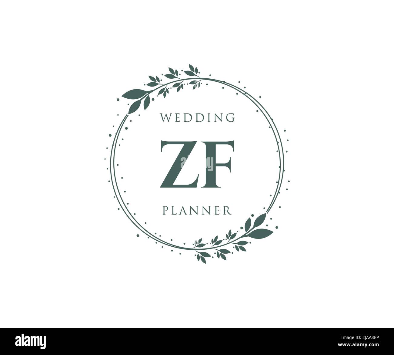ZF Initials letter Wedding monogram logos collection, hand drawn modern ...