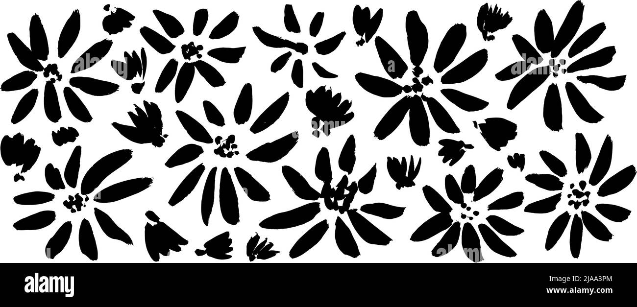 Simple spring flowers hand drawn vector set Stock Vector Image & Art ...