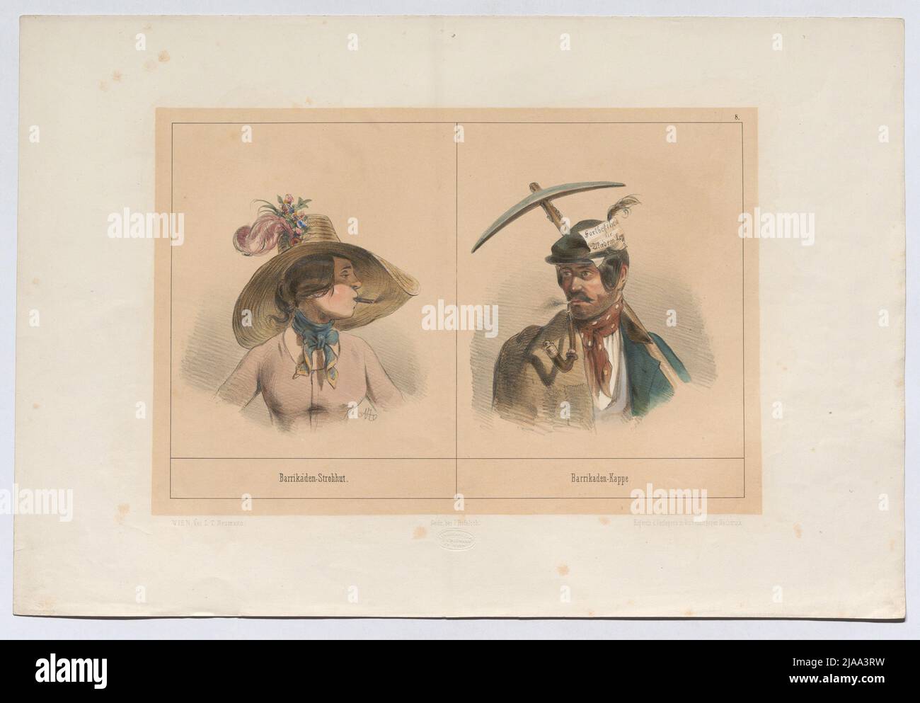 "Barricades straw hat.-Barricade cap." (No. 8 of the series "Chronology ...