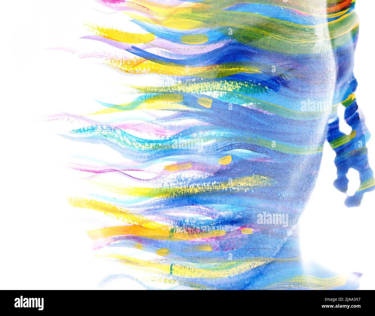 Paintography. A portrait of a black man in a creative state Stock Photo ...