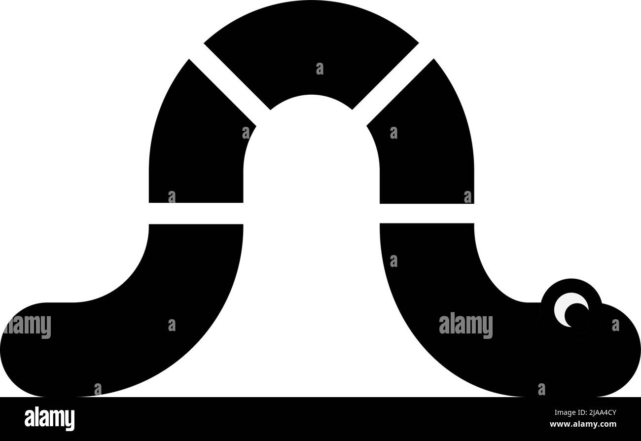 Black Worm Logo icon template Vector Illustration Stock Vector Image ...