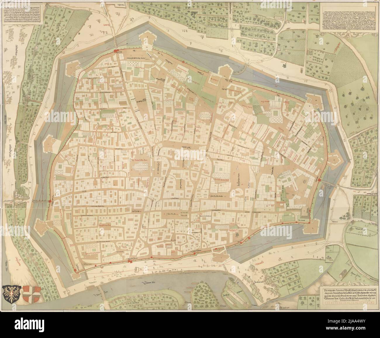 Plan of Vienna 1547. After: Bonifaz Wolmut (also: Wolmuet) (1505-1579 ...