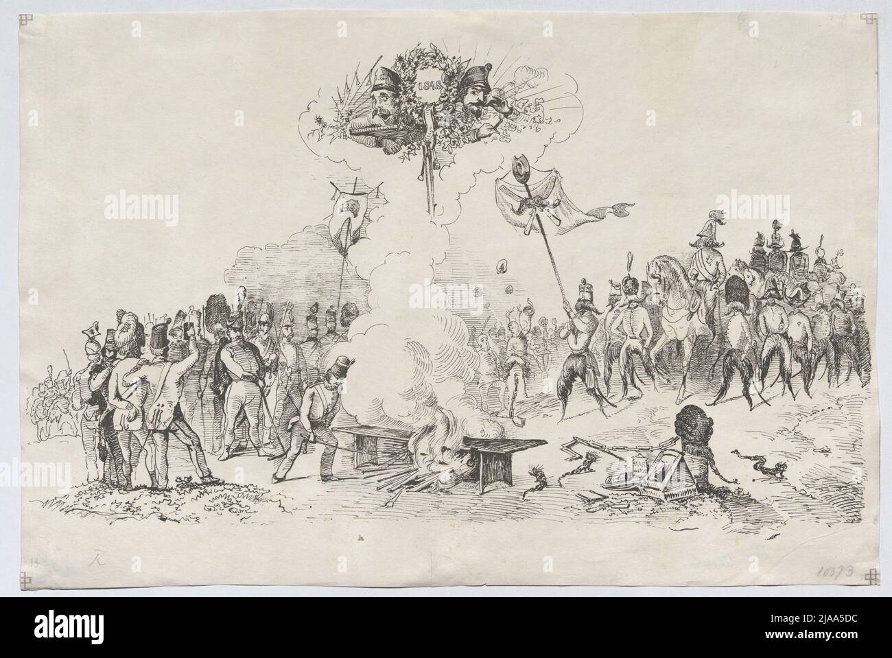 Victory of the mustache over braid and spanking bench (cartoon for the ...