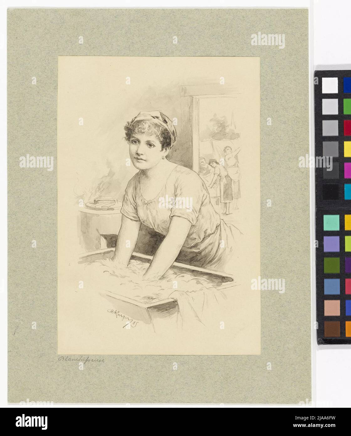 Blanchaneuse "- Wagenine. Karl (Carl) Karger (1848-1913), Artist Stock ...