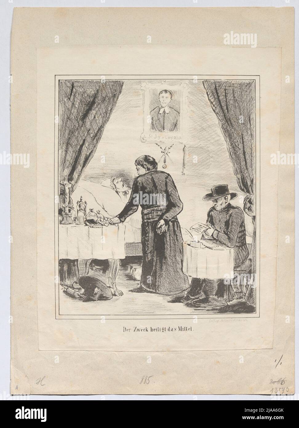 "The purpose sanctifies the remedy." (Caricature on the Jesuits ...