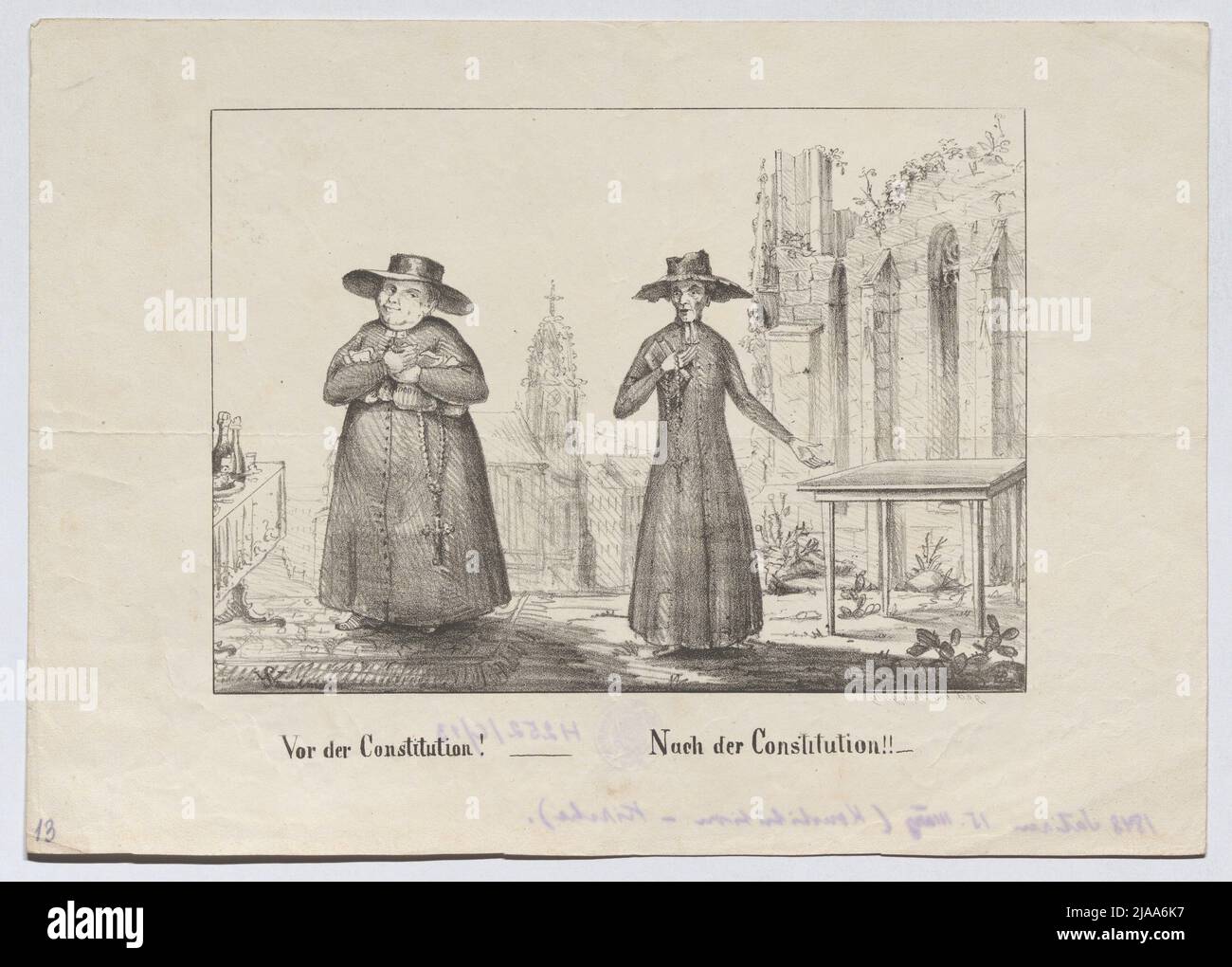 "Before the constitution! - After the constitution !! -" (Caricature on ...