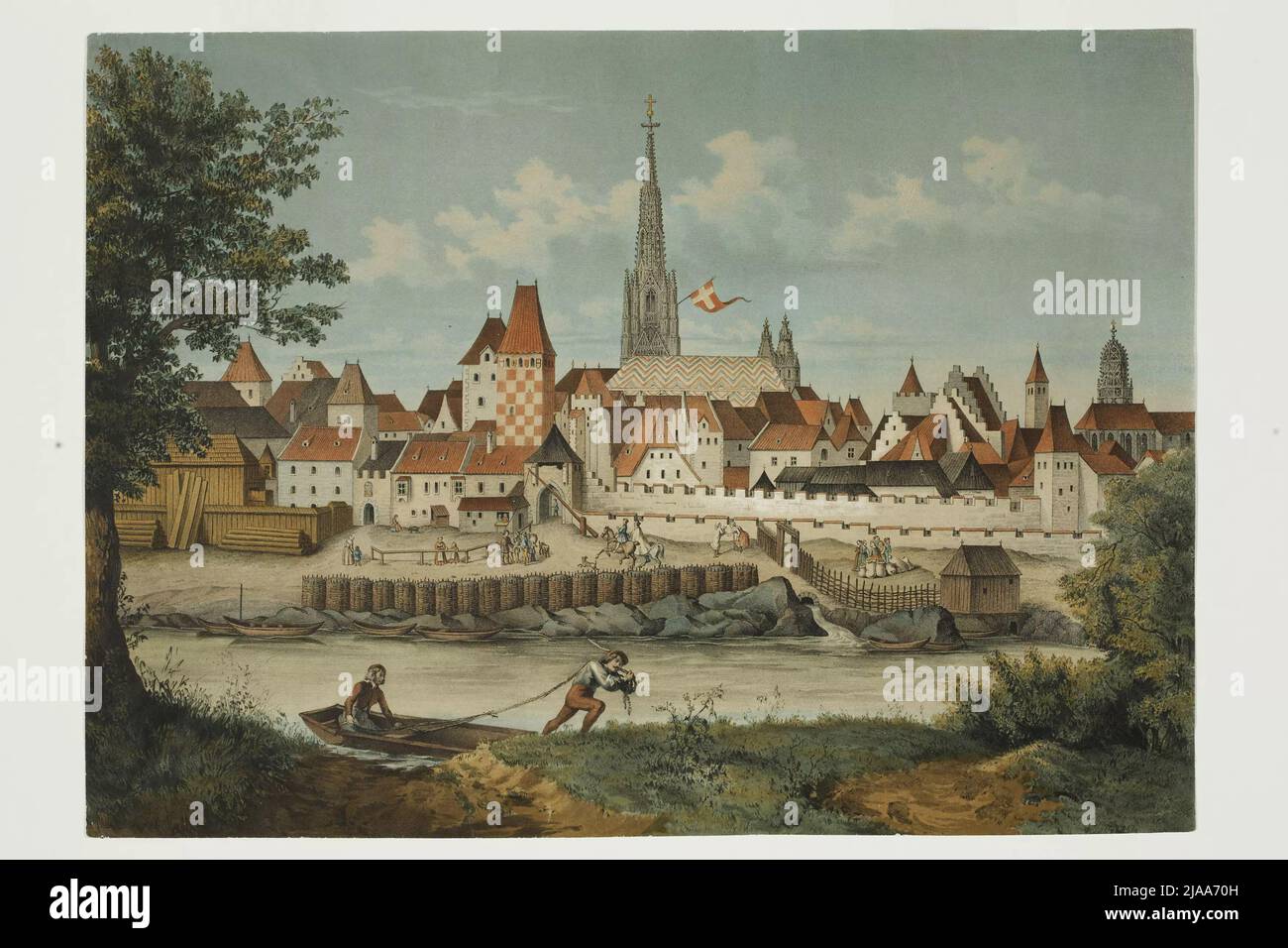 Northern view of the city of Vienna around 1490 (after the Babenberg ...
