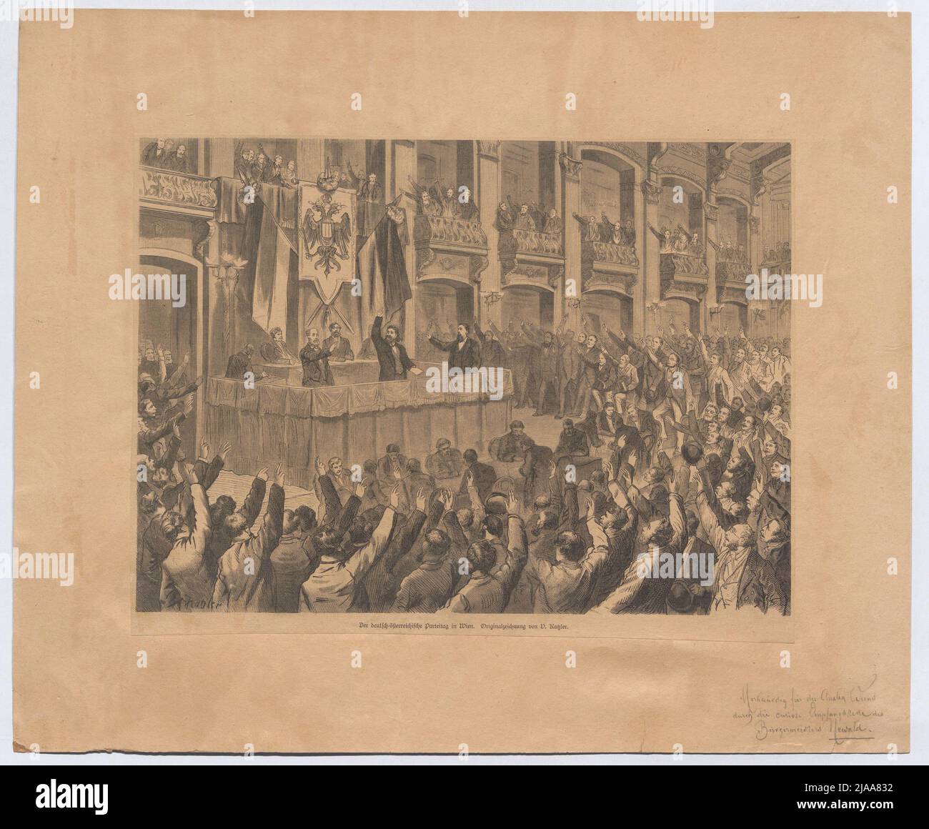 Newspaper illustration: "The German-Austrian party conference in Vienna ...