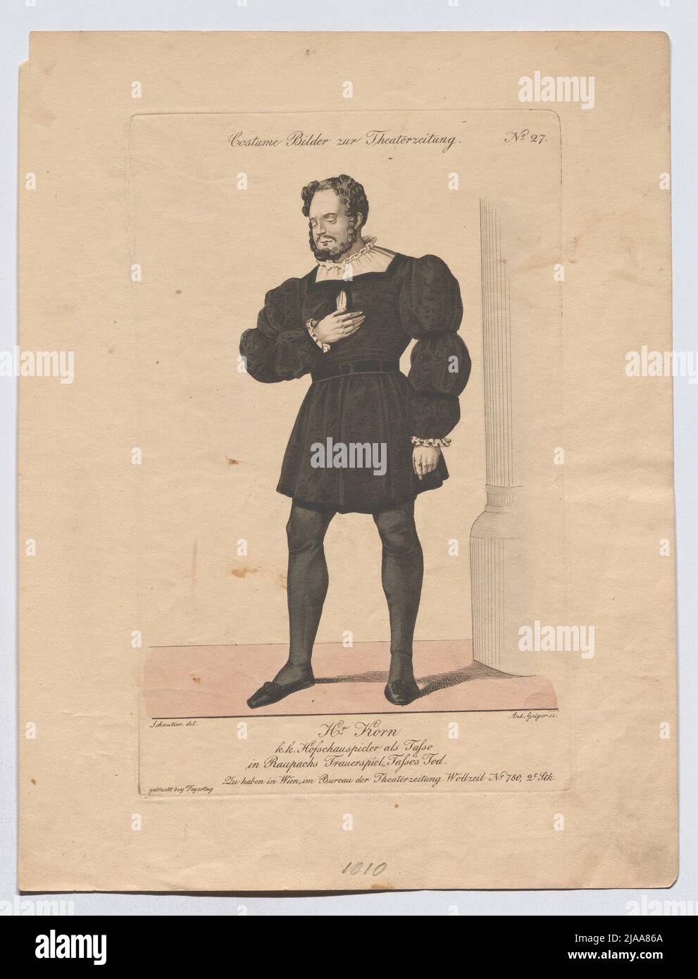 Maximilian Korn as Tasso in "TassoS death" (costume picture No. 27 for the theater newspaper ...