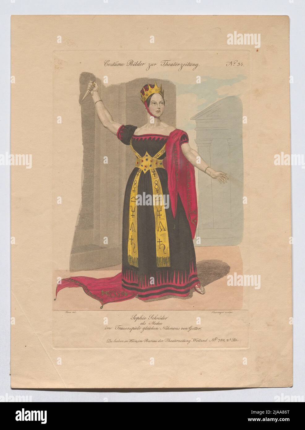 Sophie Schröder as Medea in the tragedy of Gotter (costume picture No ...