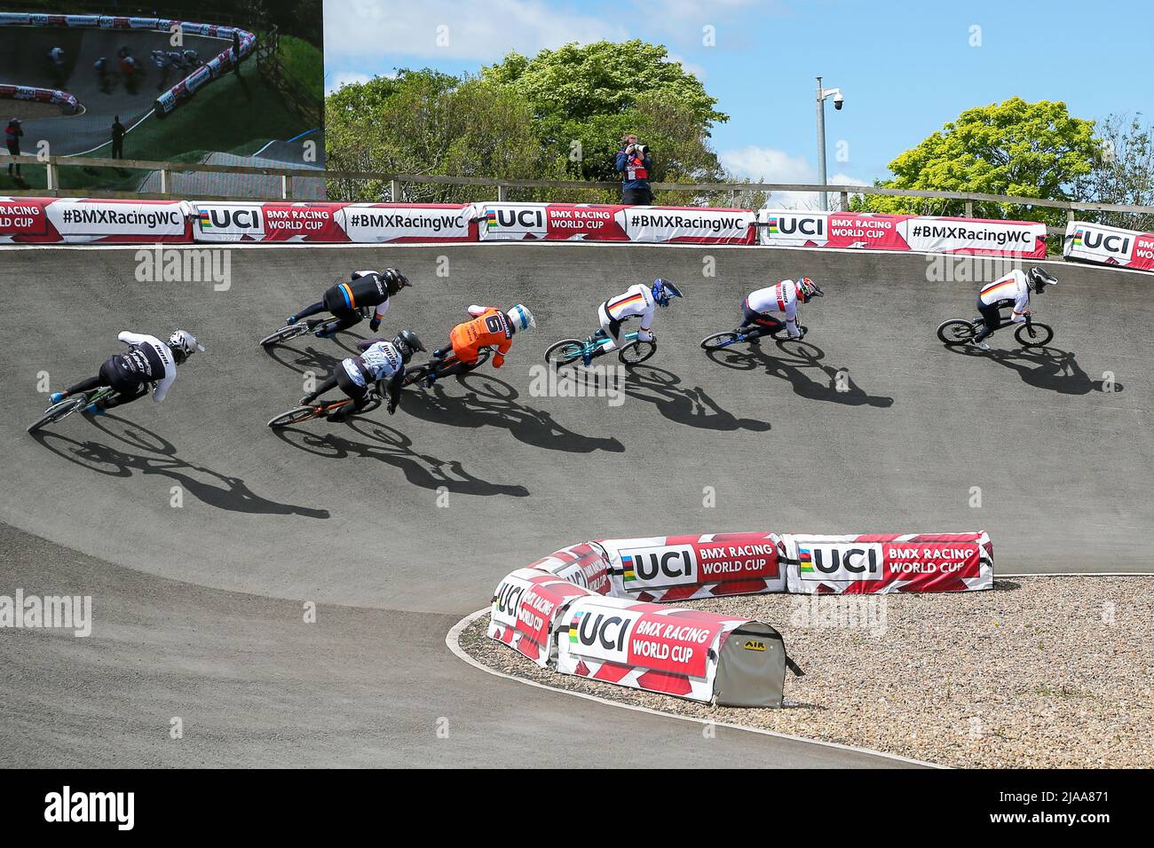 Glasgow, UK. 29th May, 2022. On the second and final day of the UCI BMX ...