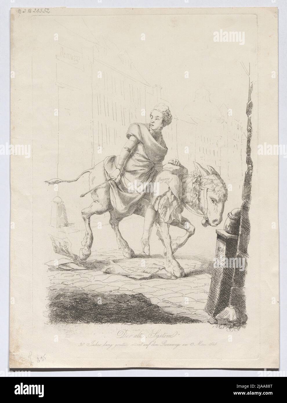 "The Old 'System'" (satire on the flight of Metternich in March 1848 ...