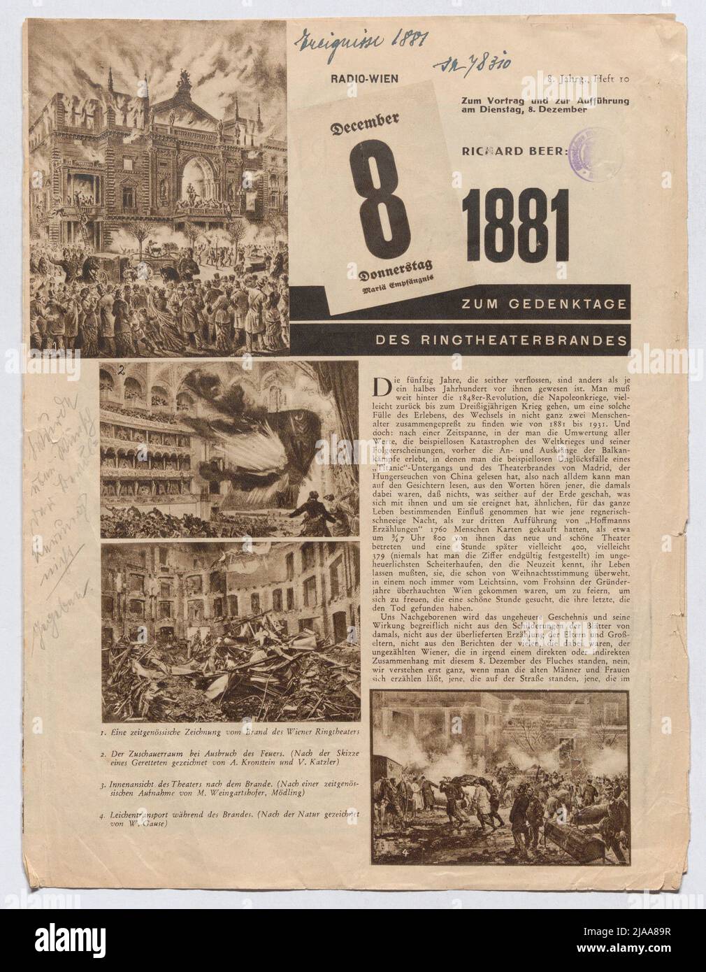 4 pages of the magazine "Radio-Wien", 8th year 1931, No. 10, with an ...