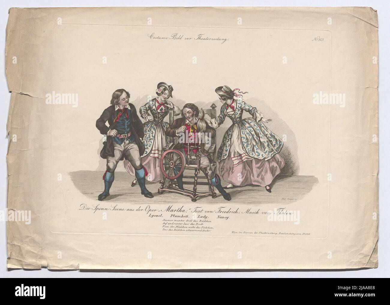 Scene picture from the opera "Martha" by Flotow (costume picture No ...