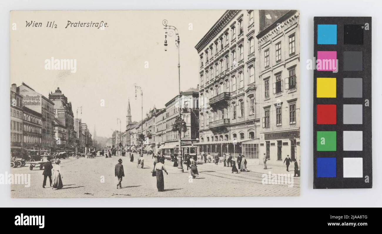 2nd, Praterstrasse - view against the inner city, postcard. Otto Chiger ...