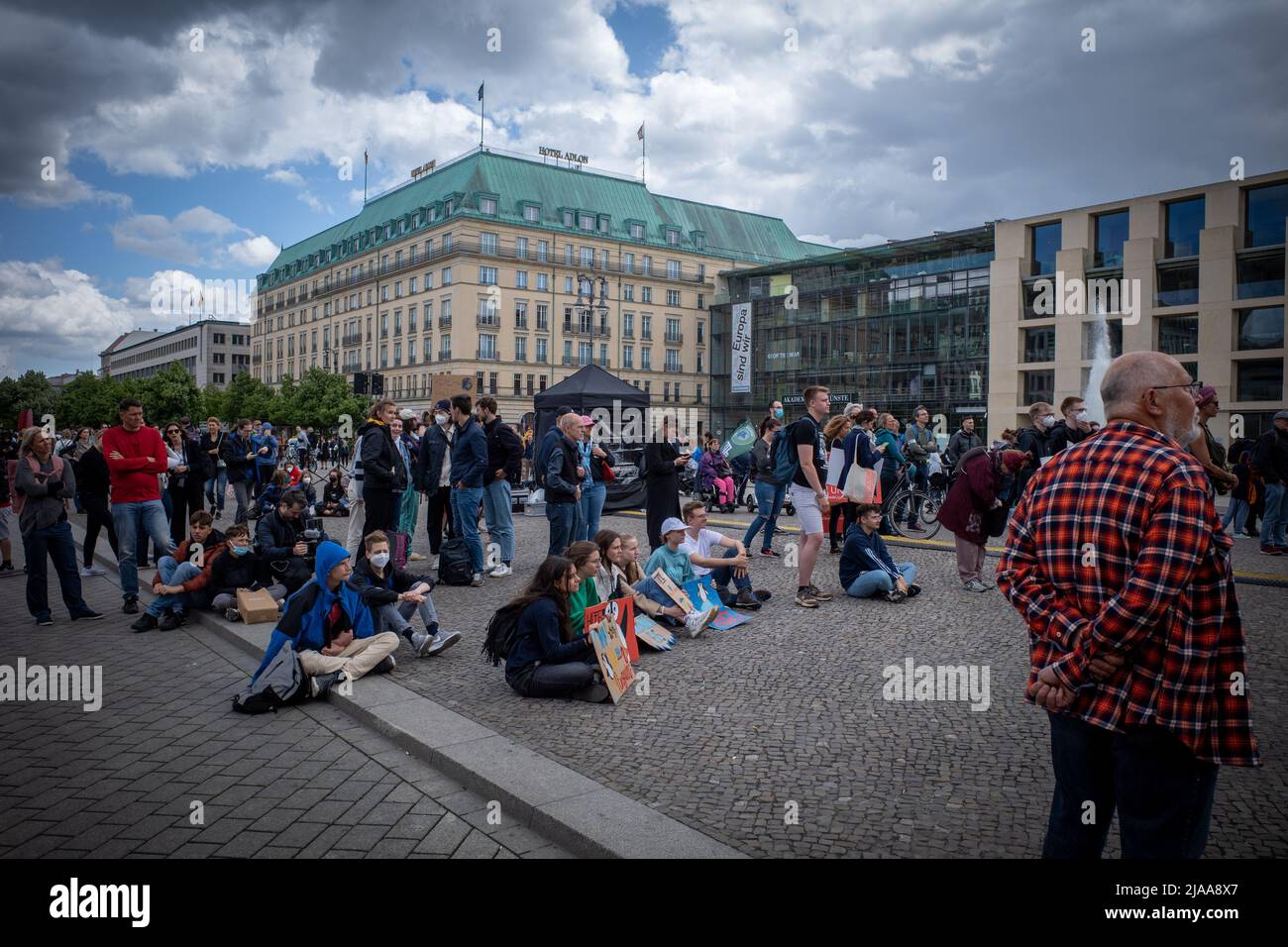 a Friday For Future demonstration takes place in front of the ...