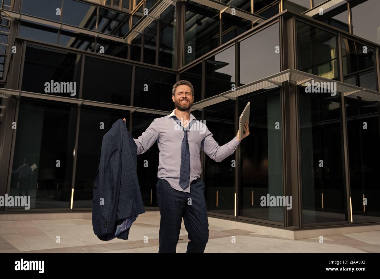 successful boss in formalwear. excited entrepreneur. business ...