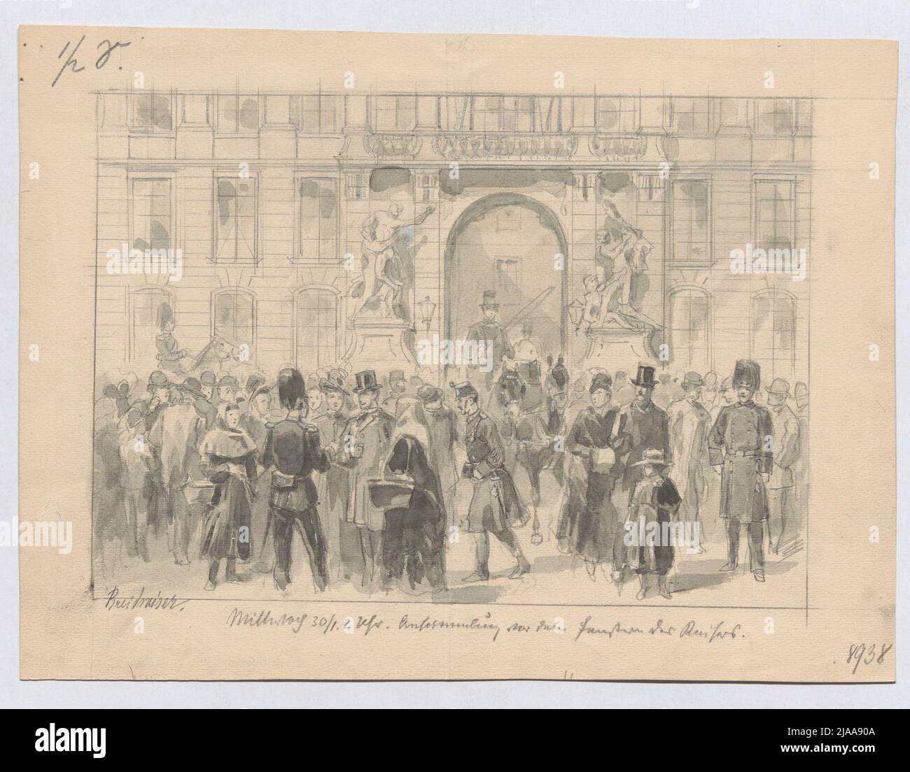 Collection in front of the windows of the emperor on January 30, 1889 ...