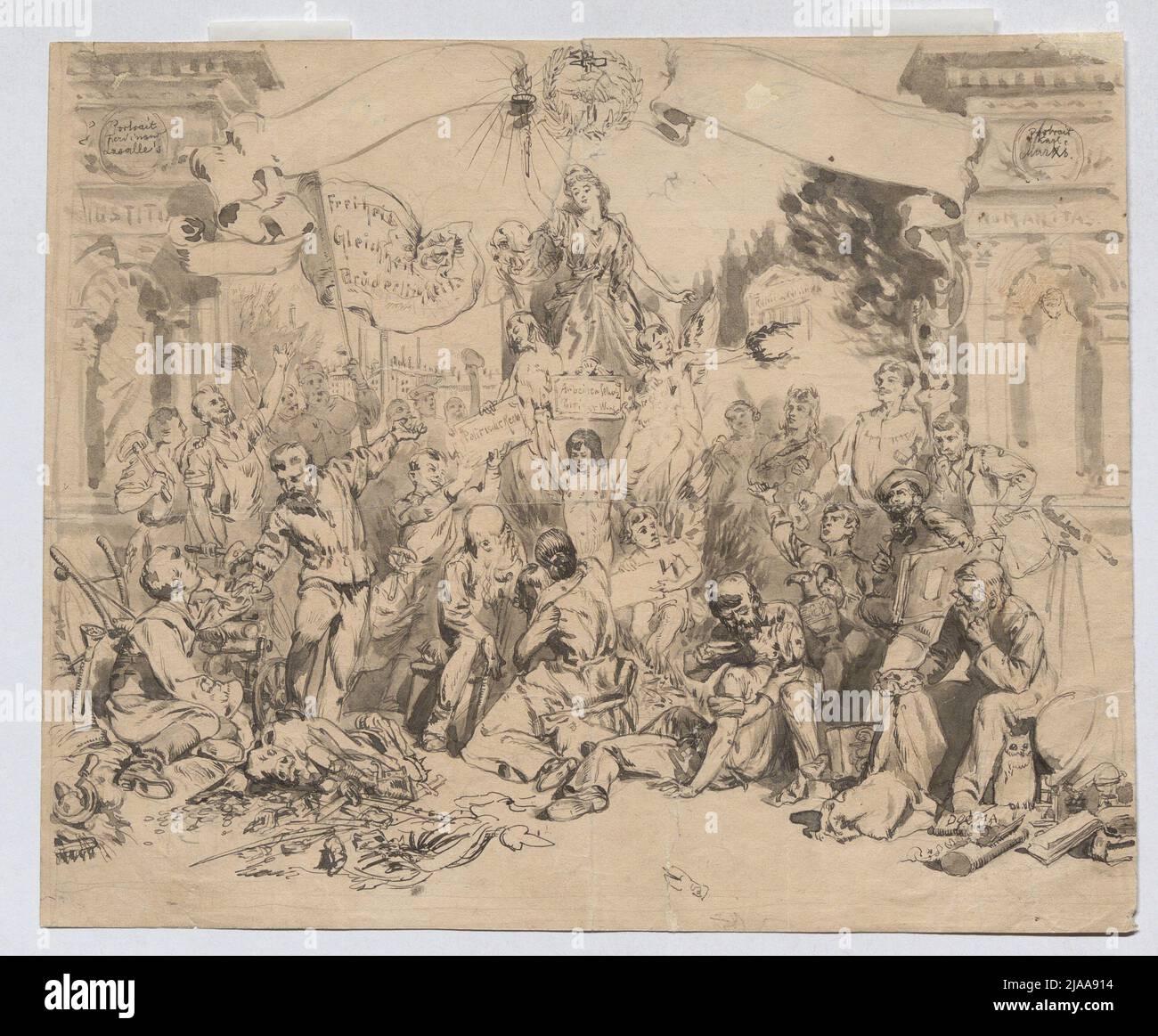 Allegorical representation with social democratic symbolism (allegory ...