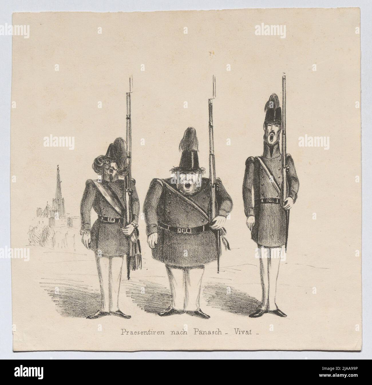 "Praesentiren to Panasch - Vivat -" (caricature on the National Guard ...