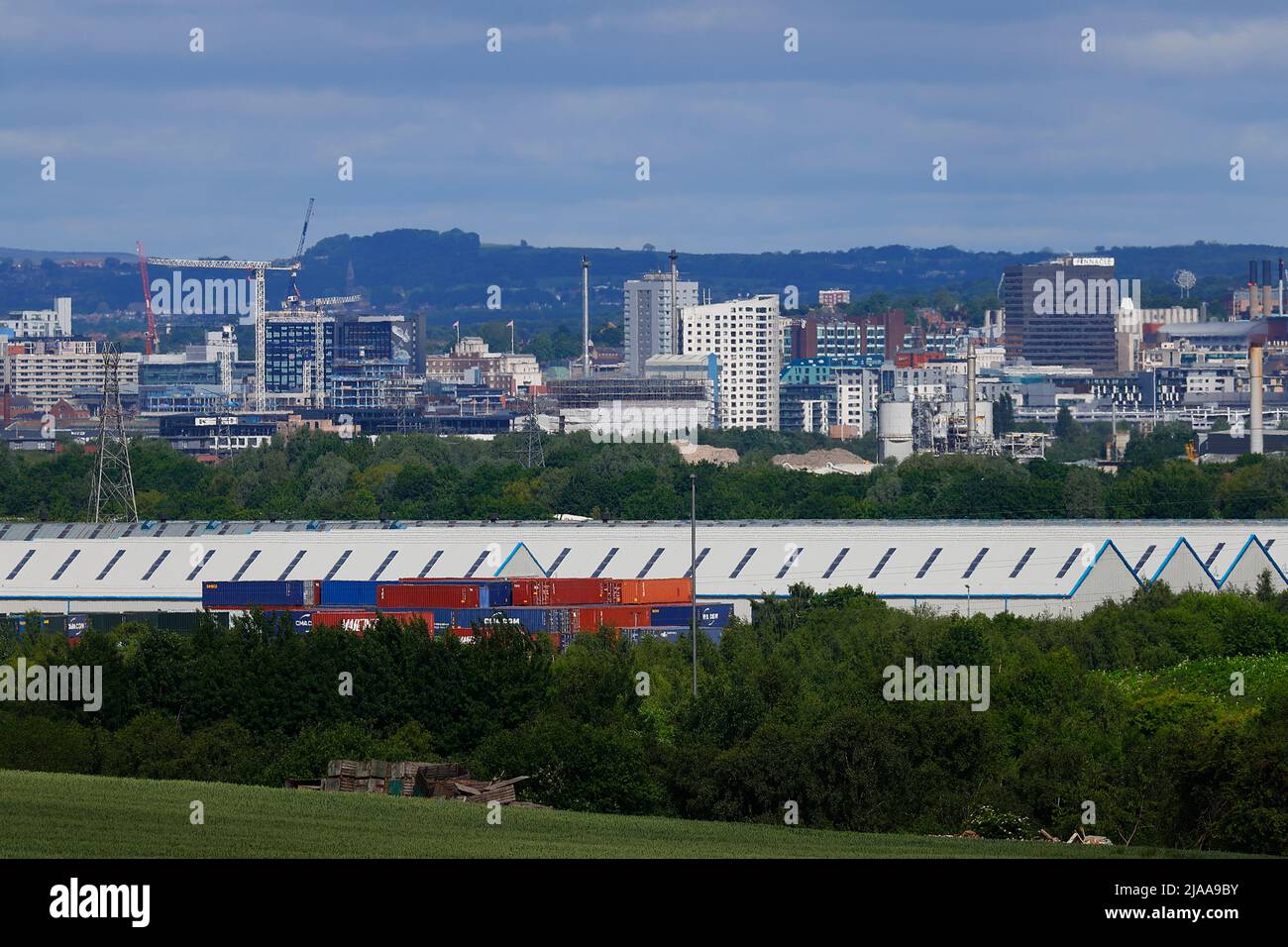 A view across Leeds City Centre from Rothwell Stock Photo - Alamy