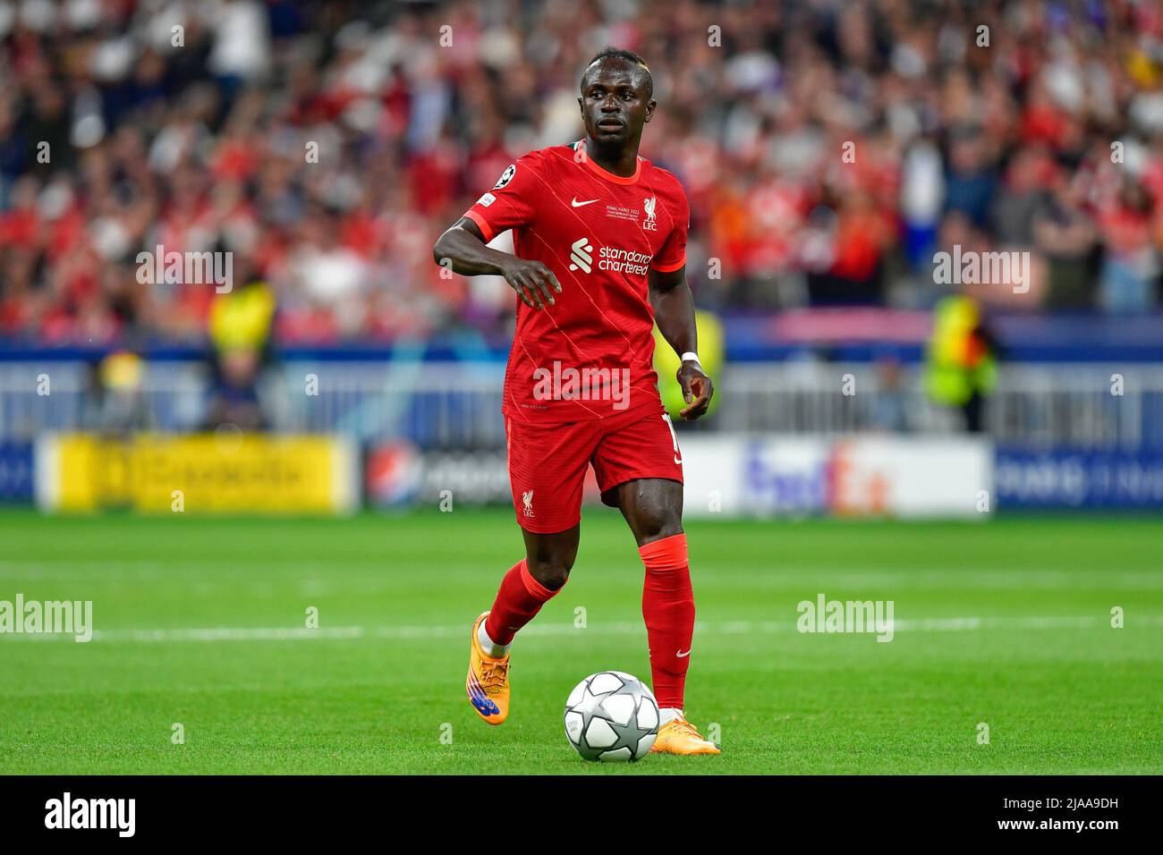 Paris, France. 28th, May 2022. Sadio Mane (10) of Liverpool seen during ...