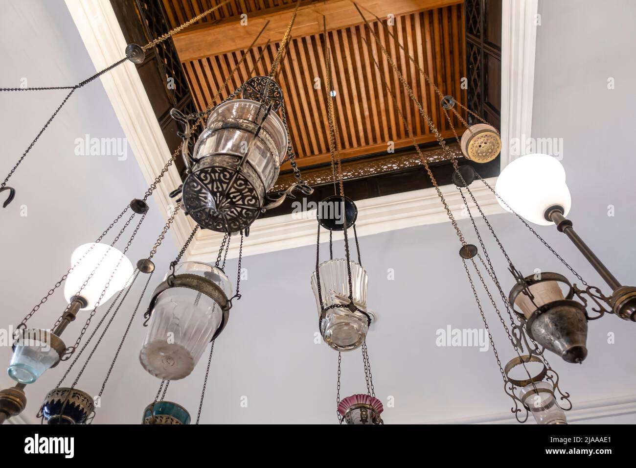 Ner Tamid, sanctuary lamps above the altar at Bayt Dakira, Museum of ...