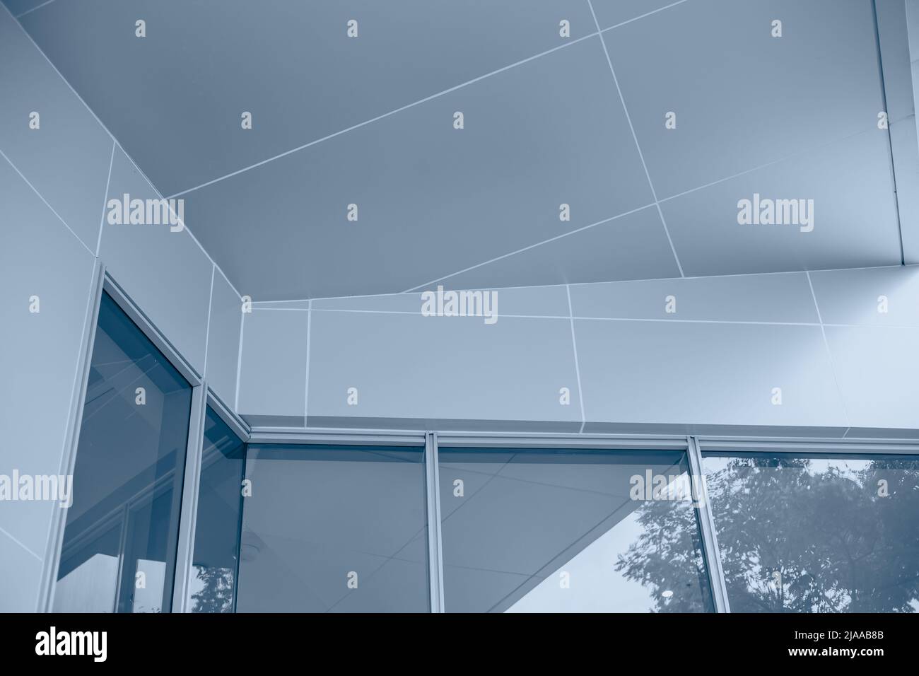 modern wall panel in building business office windows decoration Stock ...