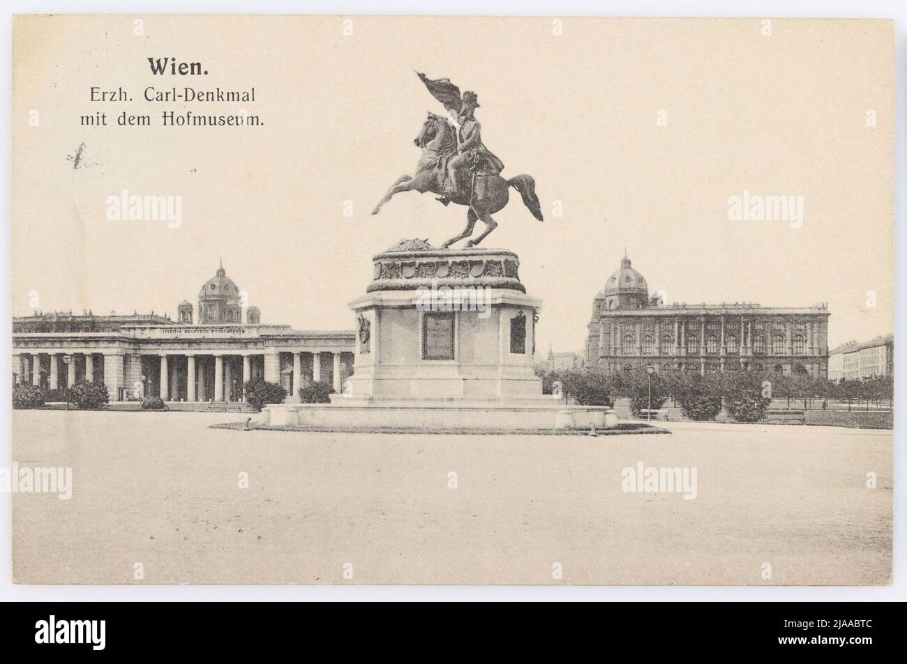 Vienna. Erzh. Carl monument with the Hofmuseum .. brothers Kohn KG (B ...