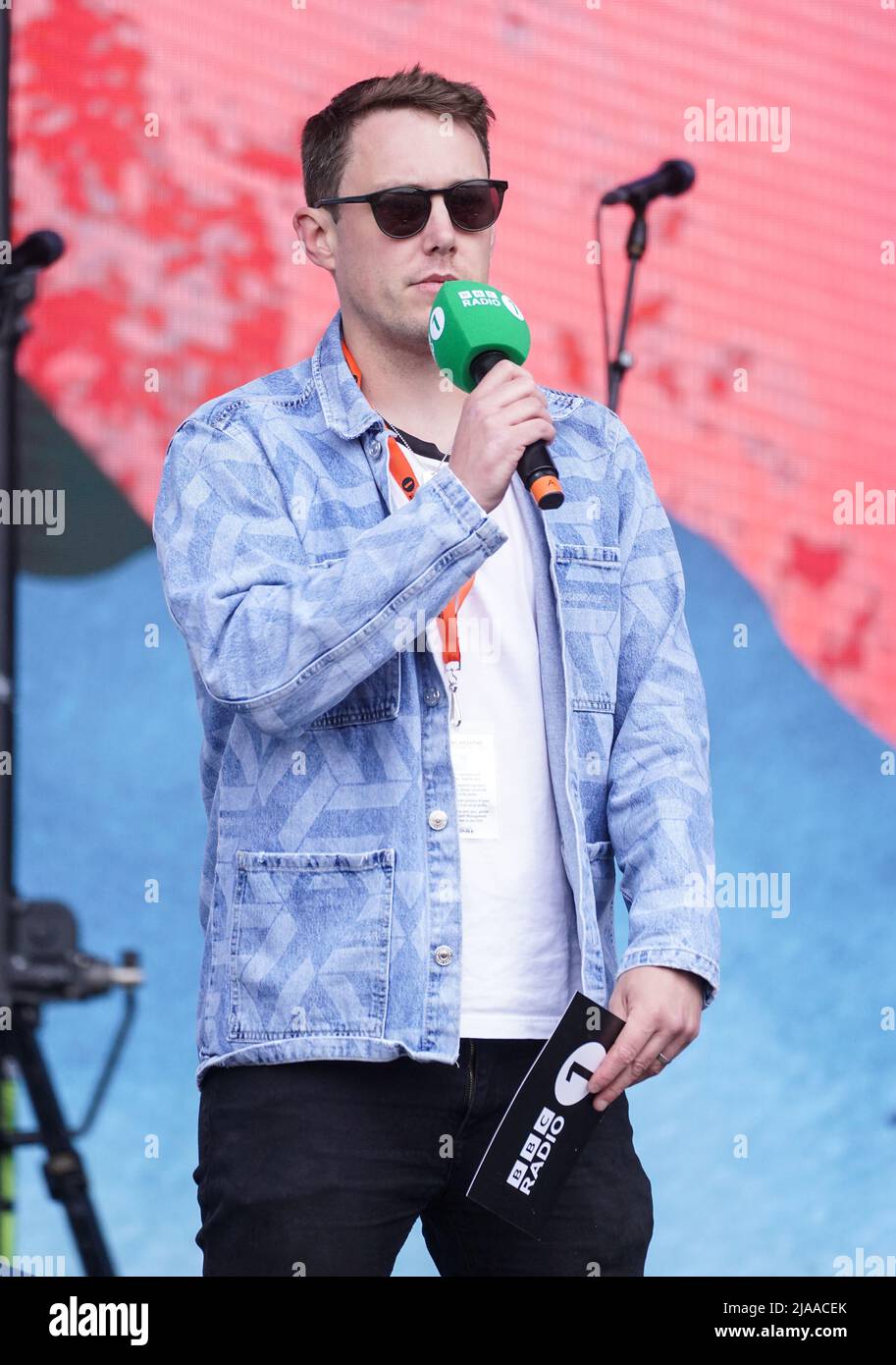 Chris Stark on the main stage during the BBC Radio 1's Big Weekend at ...