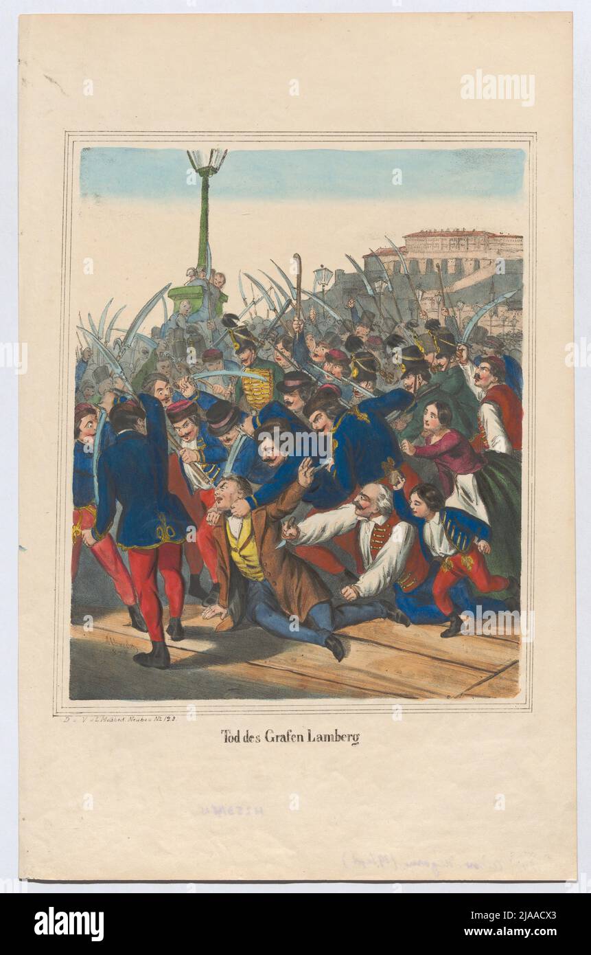 "Death of Count Lamberg" (Franz Philipp Graf von Lamberg on the Pesther ...