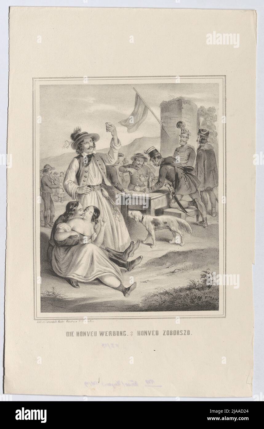 "The Honved advertising." (in Hungary 1848/49). Karl (Carl) Lanzedelli ...