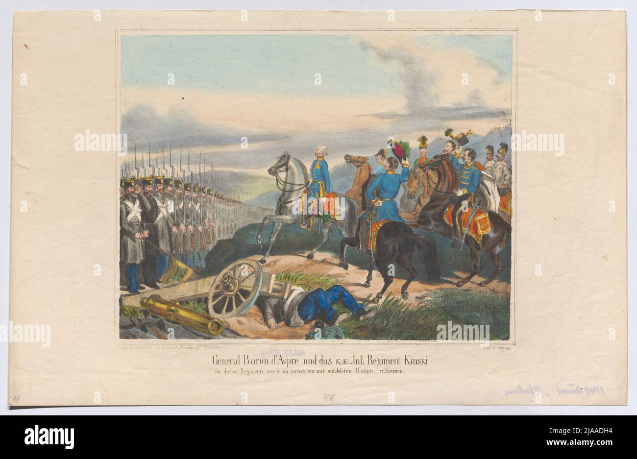 "General Baron d'Arprre and the K: K: Inf: Regiment Kinski" (after the ...