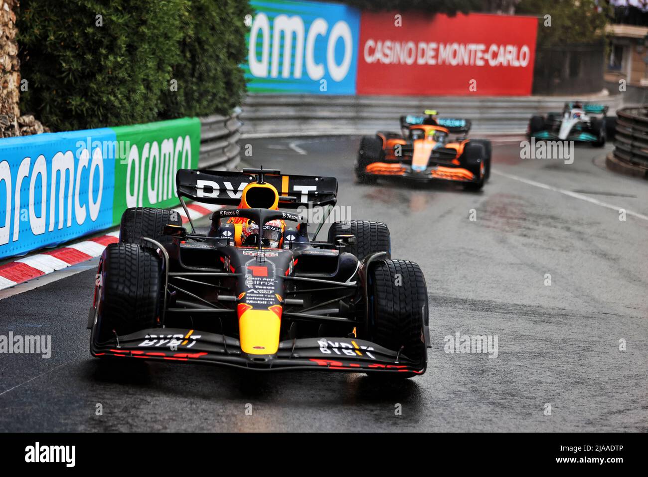 Max Verstappen (NLD) Red Bull Racing RB18 on a formation lap. Monaco Grand Prix, Sunday 29th May ...
