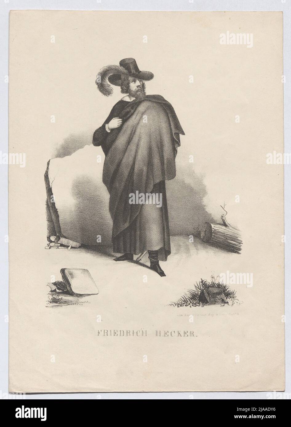 "FRIEDRICH HECKER.". Eduard Gustav May (1818—1907), publisher Stock Photo - Alamy