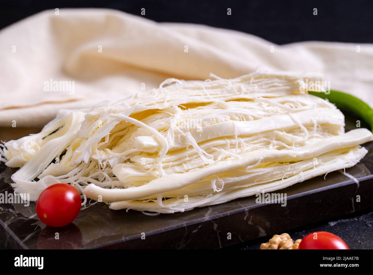 String cheese. Delicious cheese made from fresh cow's milk. Local name ...