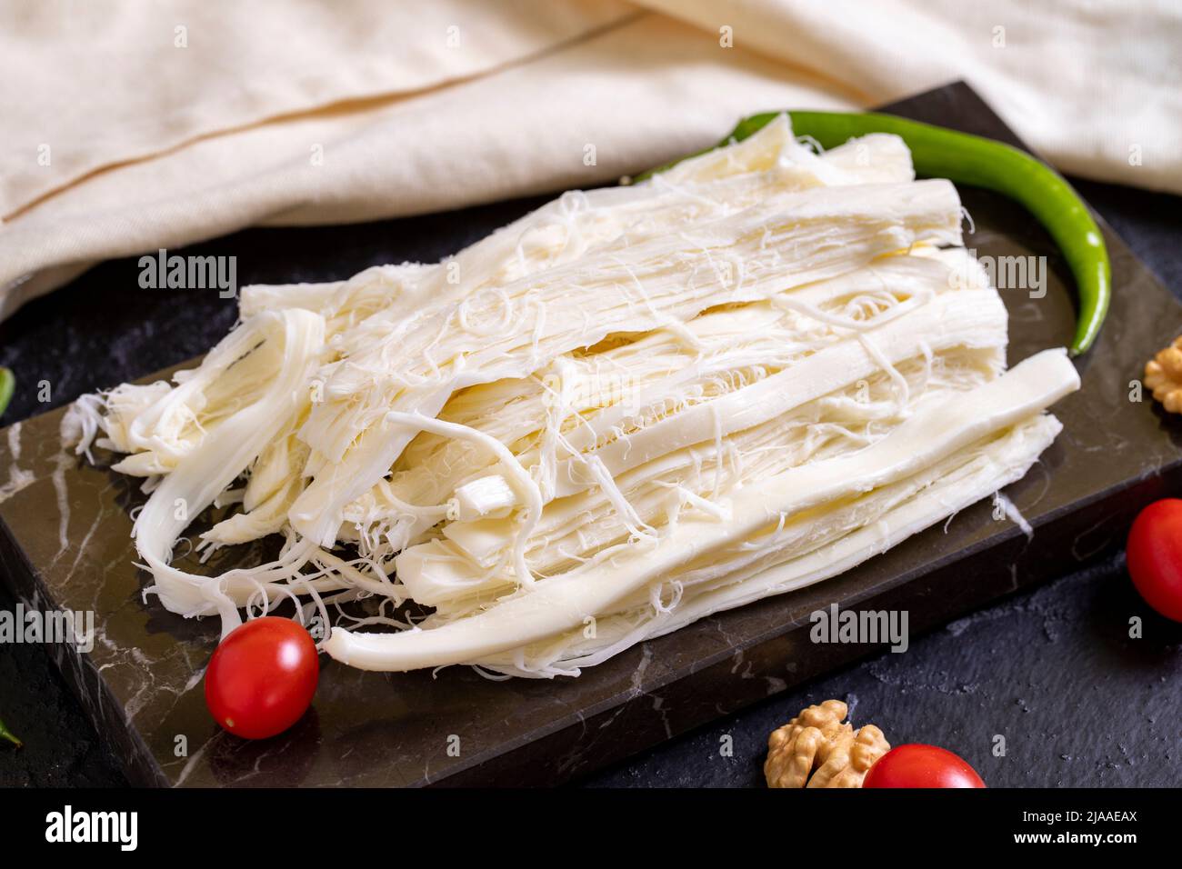 String cheese. Delicious cheese made from fresh cow's milk. Local name ...