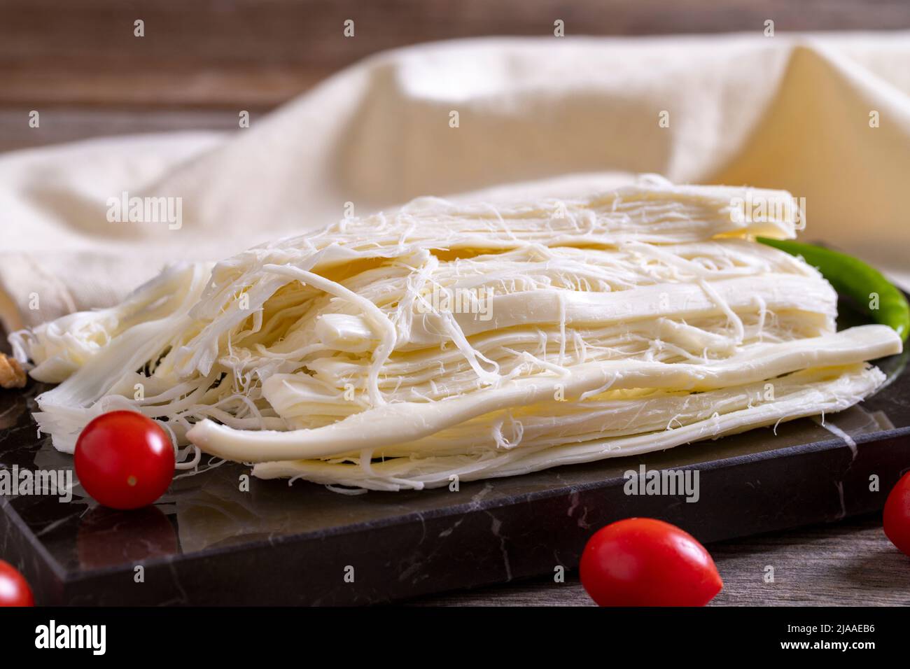 String cheese. Delicious cheese made from fresh cow's milk. Local name ...