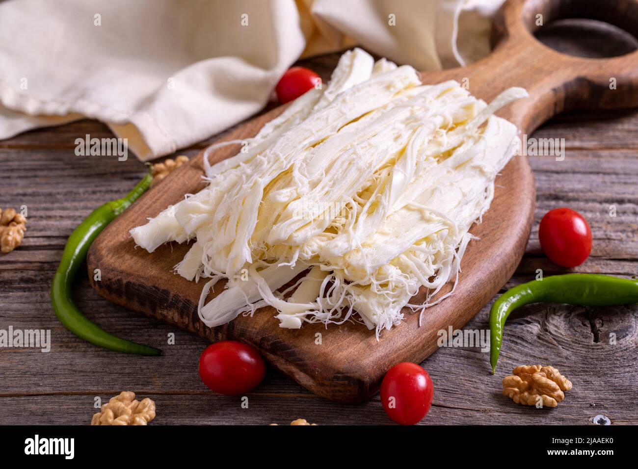 String cheese. Delicious cheese made from fresh cow's milk. Local name ...