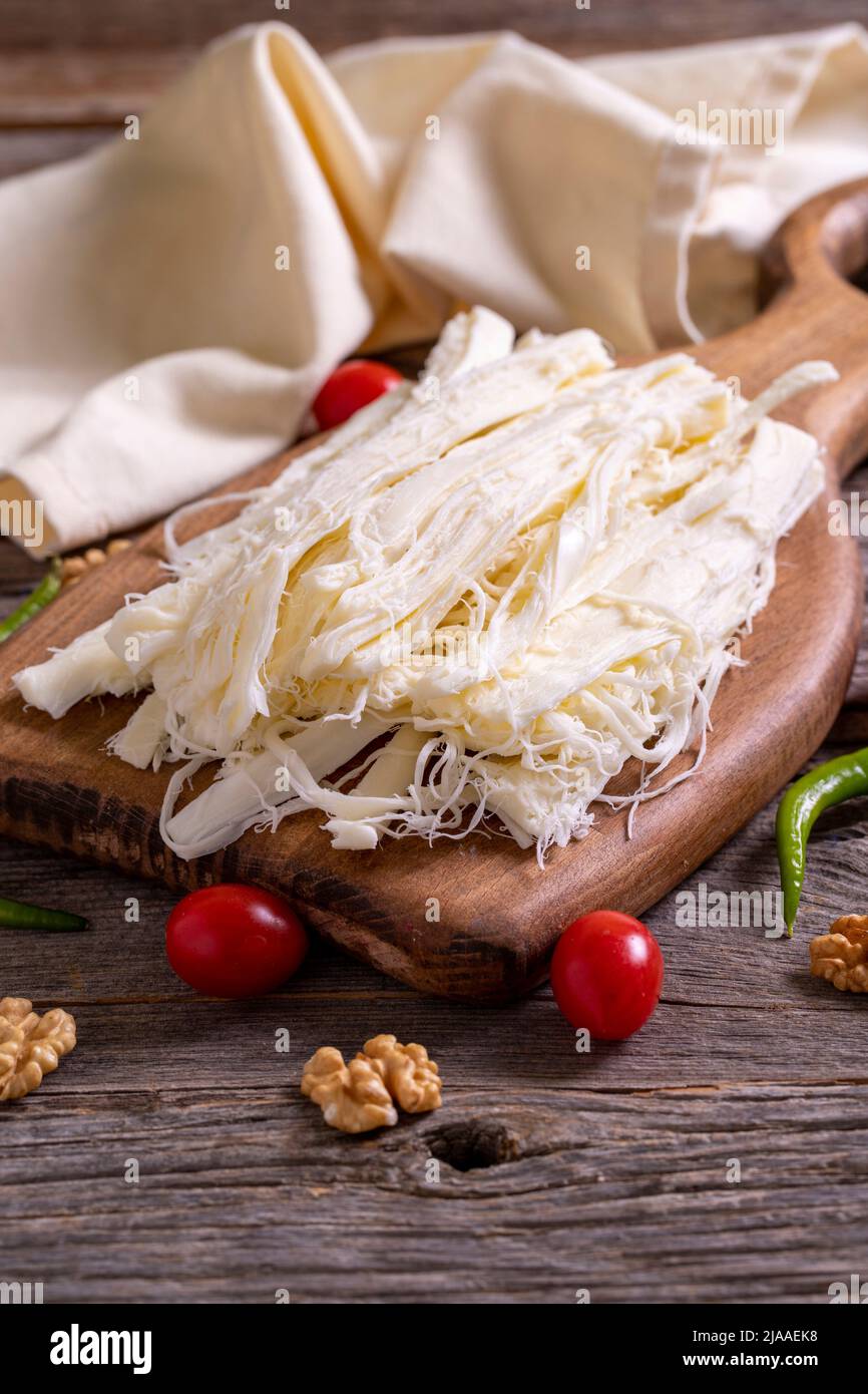 String cheese. Delicious cheese made from fresh cow's milk. Local name ...