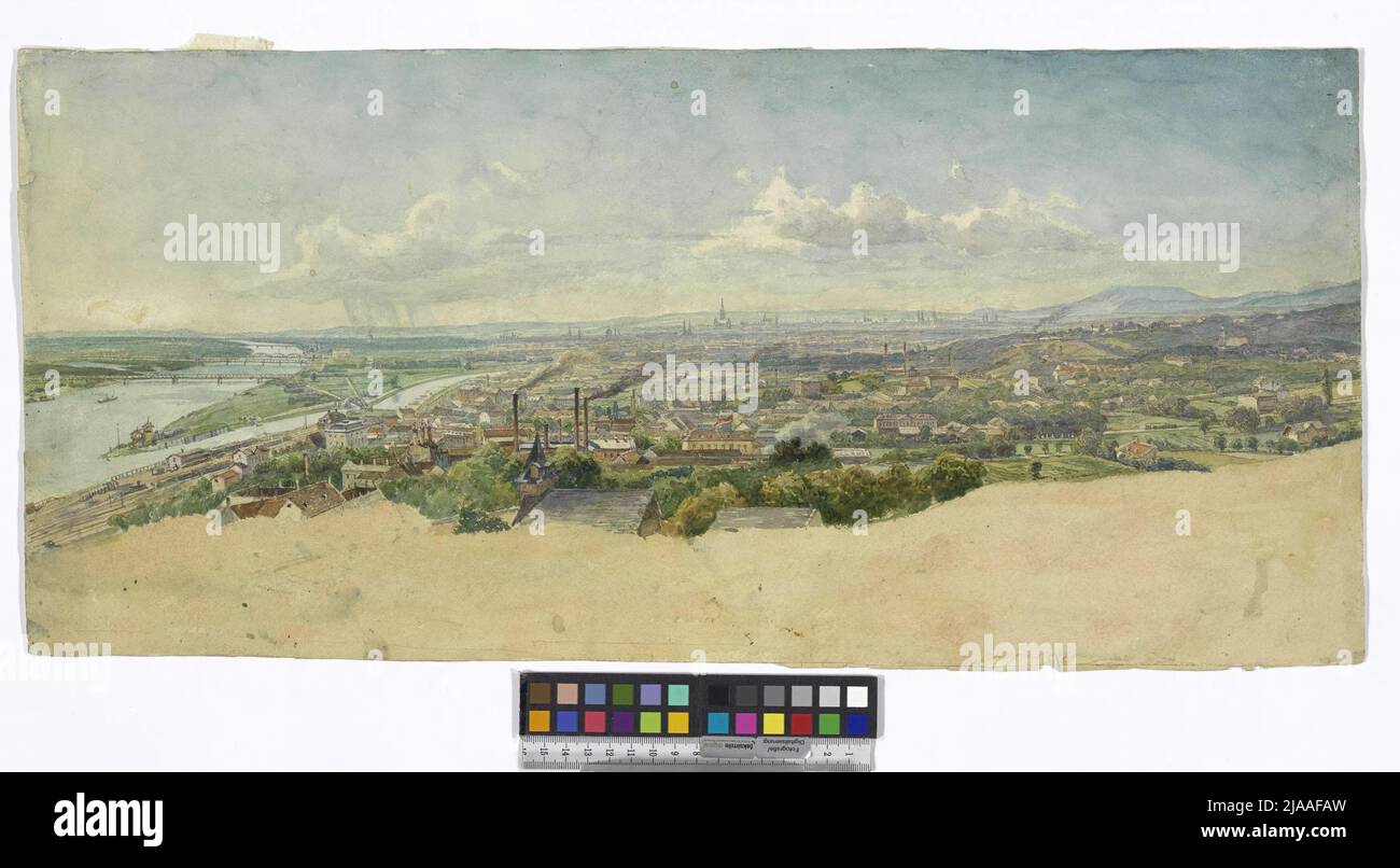 Panorama from Vienna from Nußdorf (Nussberg) seen. Franz Reinhold (1816 ...