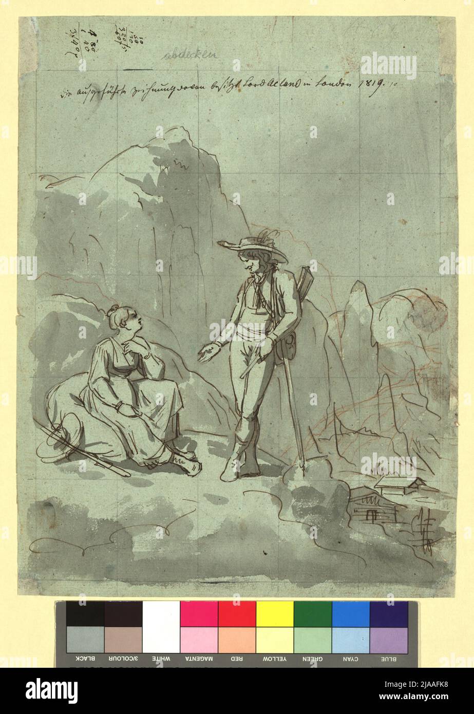 Scene in the mountains. Jakob Gauermann (1773-1843), artist Stock Photo ...