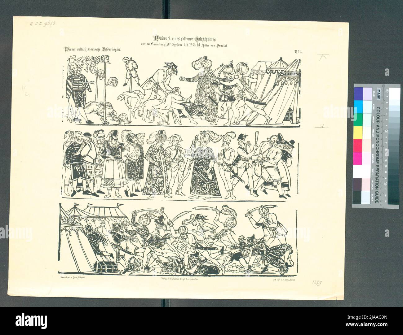 Scenes from the Turkish War in 1529 ("Reprint of a rare woodcut / from ...