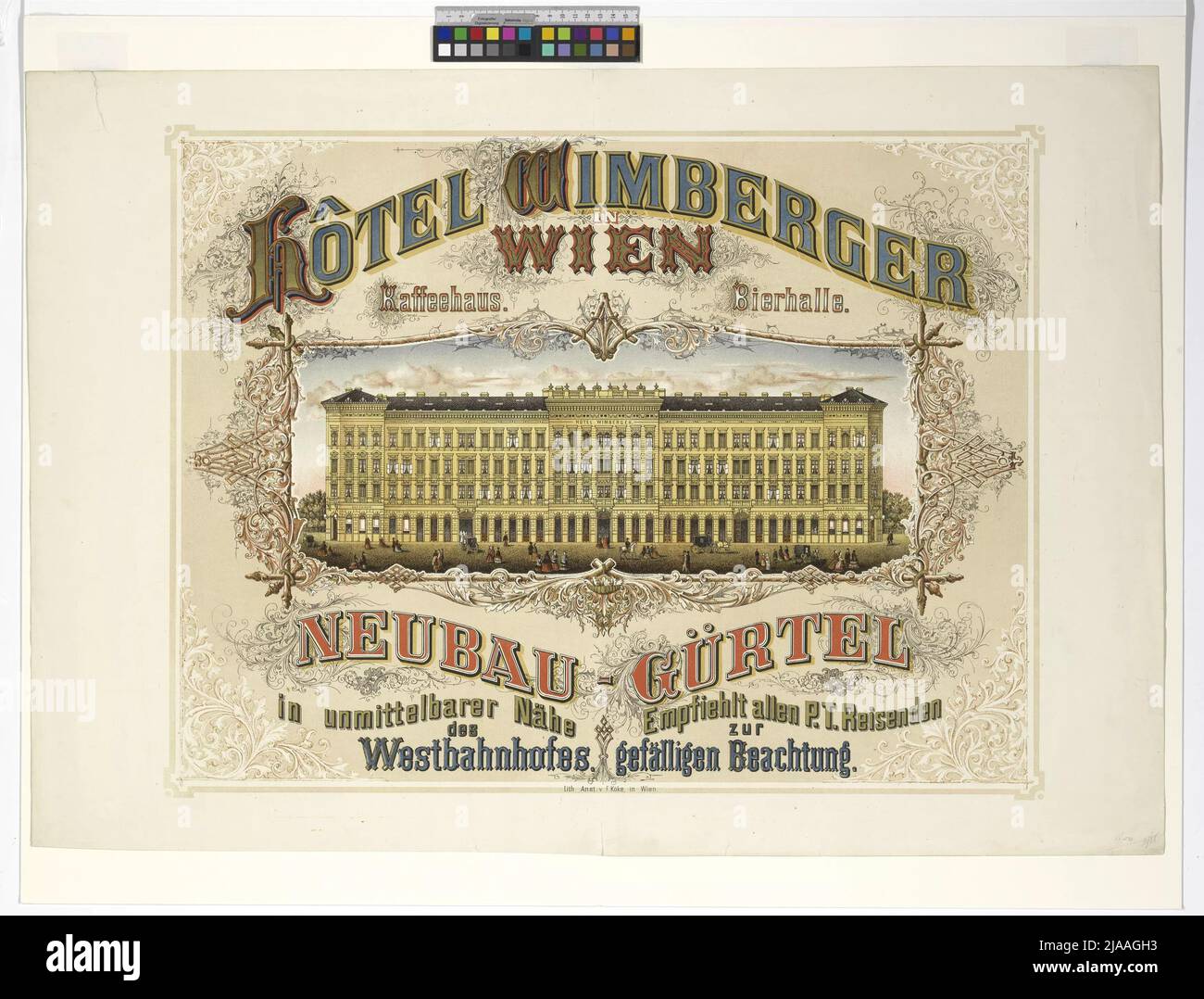 Hotel Weinberger in Vienna, coffee house, beer hall, new building belt ...