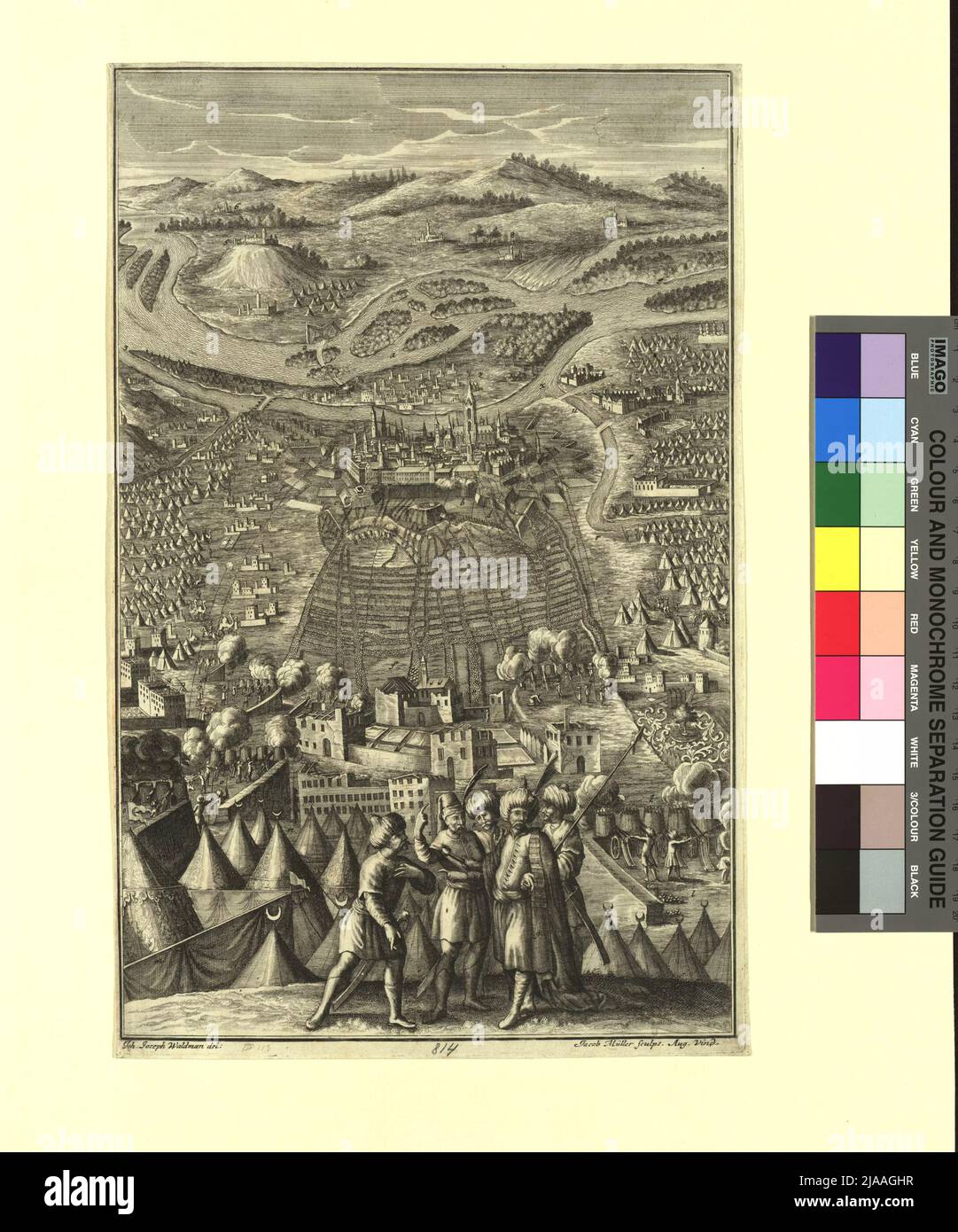 View of the siege of Vienna 1683. Jakob Müller, Copper Engraver, after ...