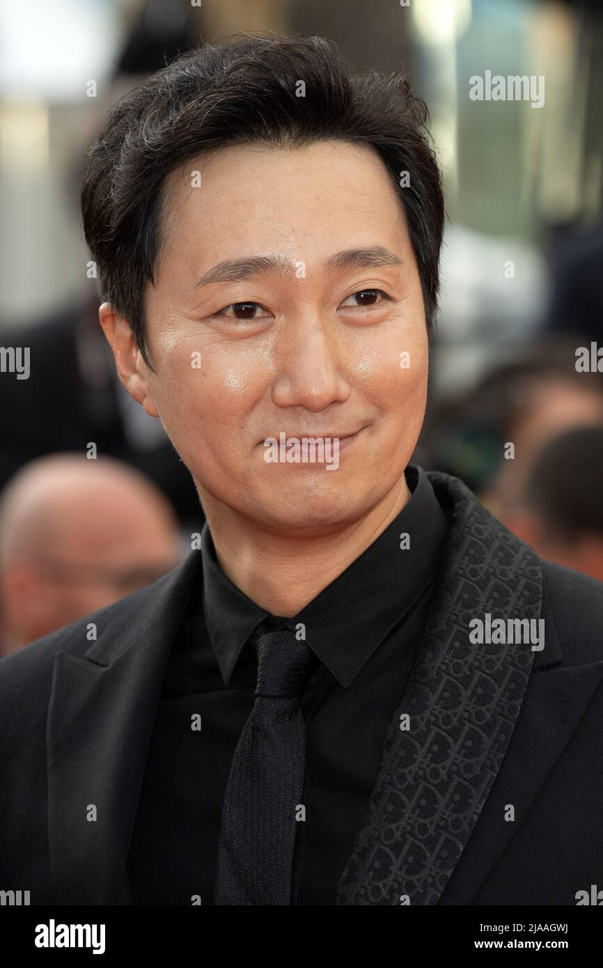 Park Hae-il attends the closing ceremony red carpet for the 75th annual ...