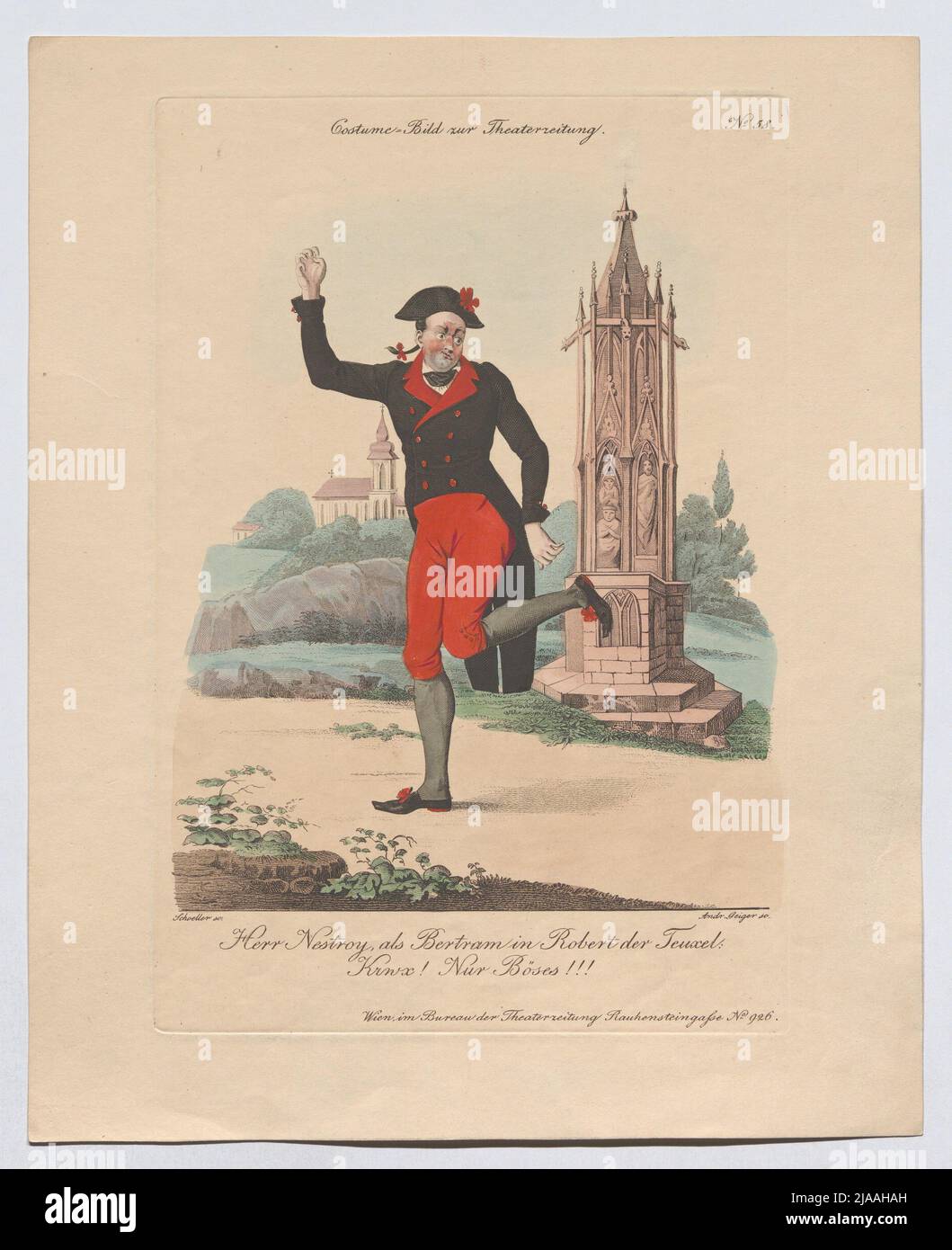 Mr. Nestroy as Bertram in "Robert der Teuxel" (costume picture for the ...
