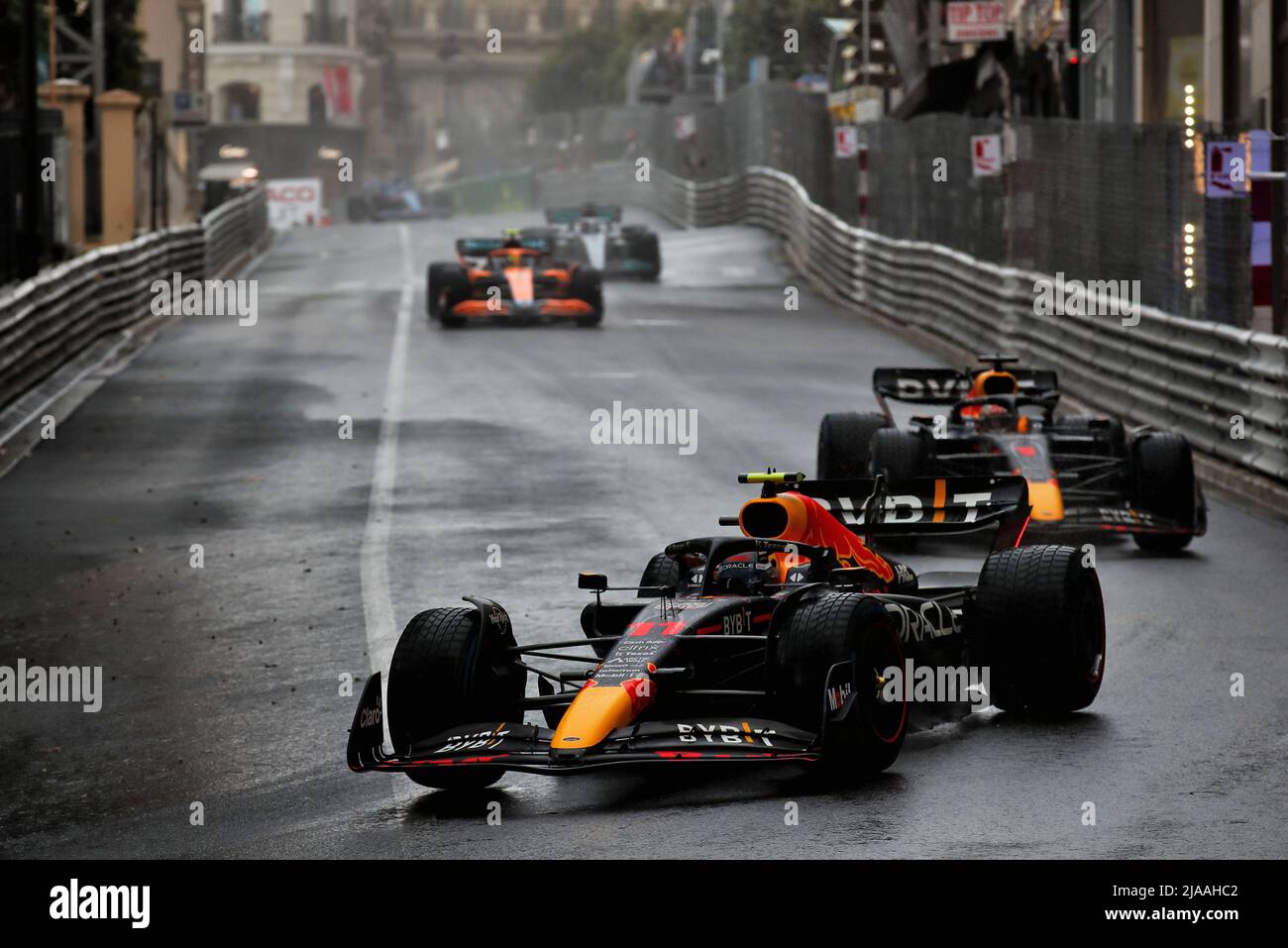 Sergio Perez (MEX) Red Bull Racing RB18 on a formation lap. Monaco Grand Prix, Sunday 29th May ...