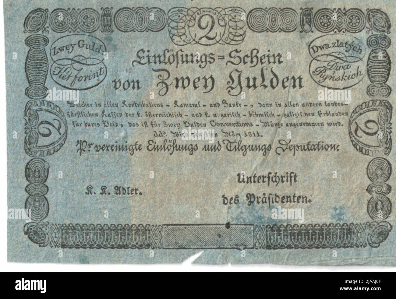 Removal certificate (form), 2 guilders. Privileged United Demolition ...