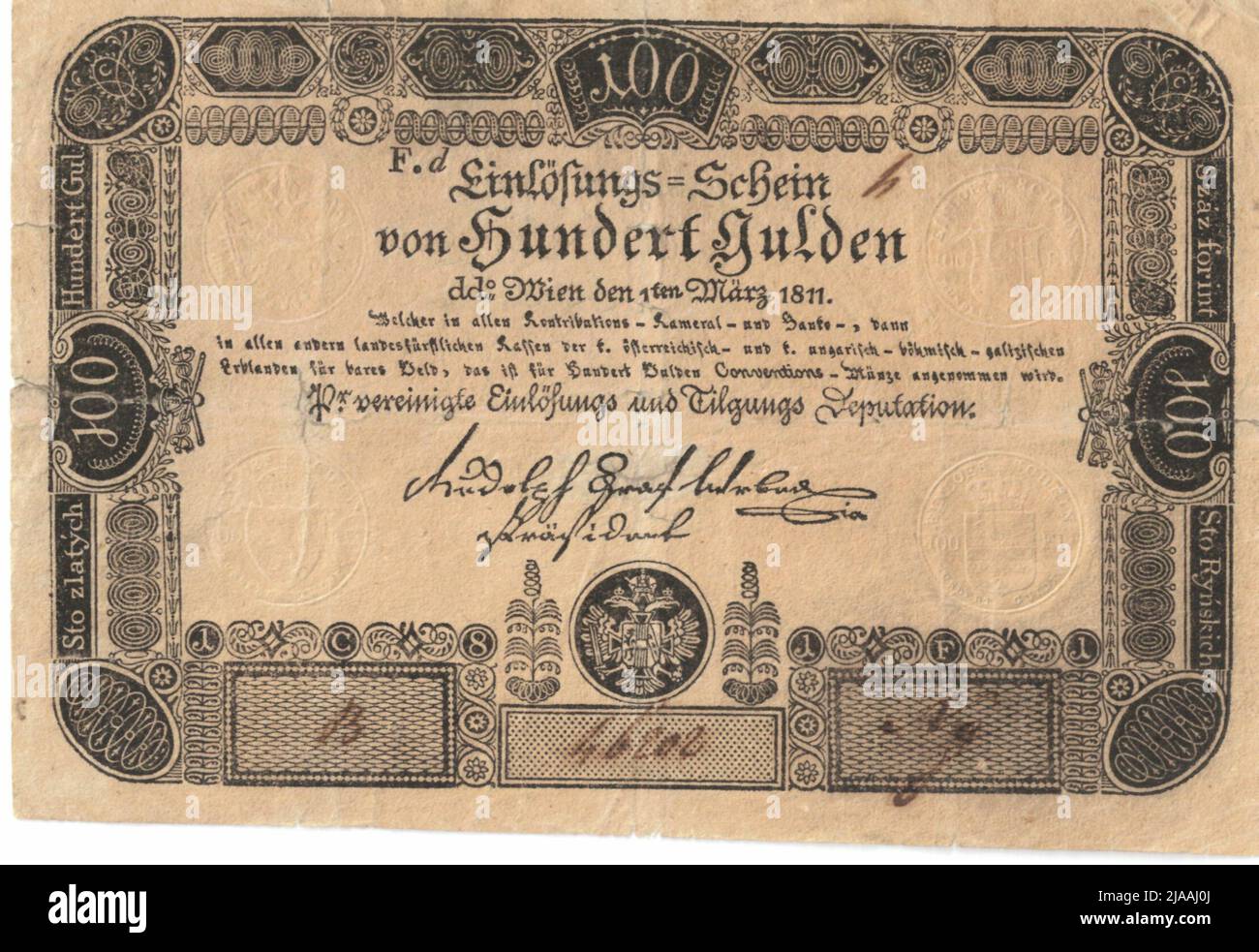 Reflection certificate, 100 guilders. Privileged United Demolition and ...